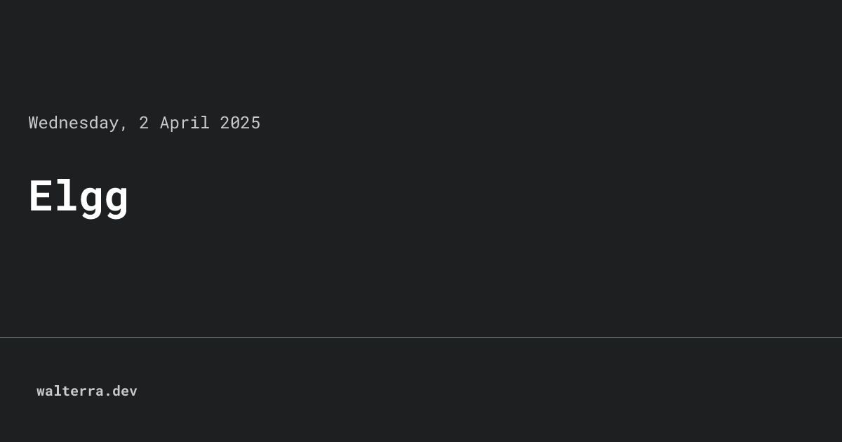 Elgg • walterra.dev